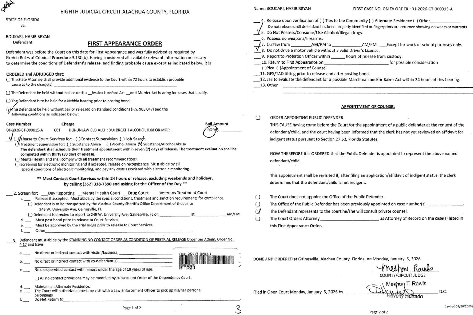 Boukari Busted for Drunk Driving